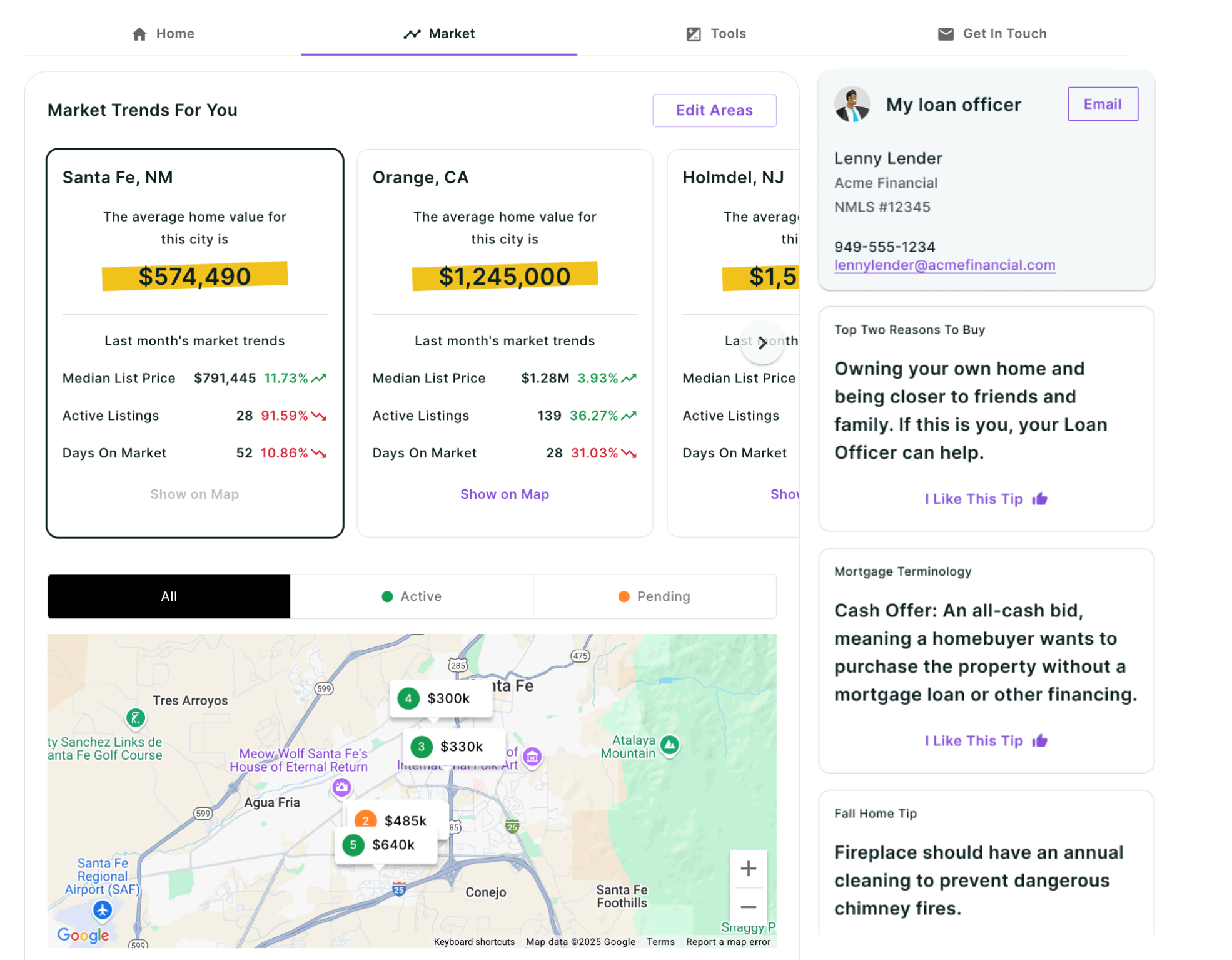 Editable Market Areas + Map – Home Report Elements – ListReports